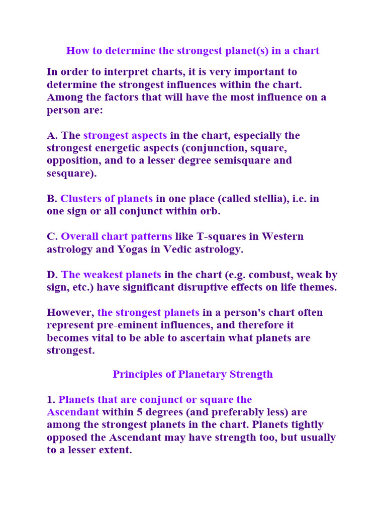How To Determine The Strongest Planet | PDF | Planets In Astrology ...