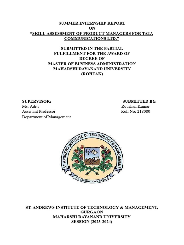 Roushan kumar Report 2023-24 | PDF | Recruitment | Business