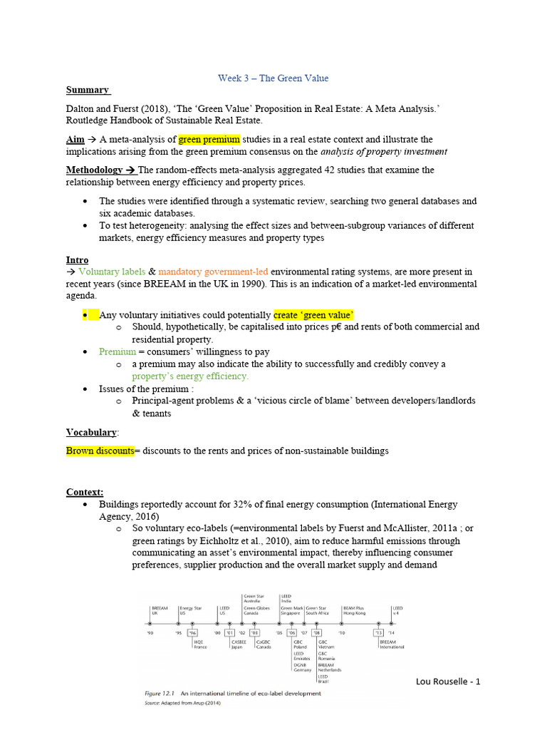 Summary Green Value | PDF | Meta Analysis | Net Present Value