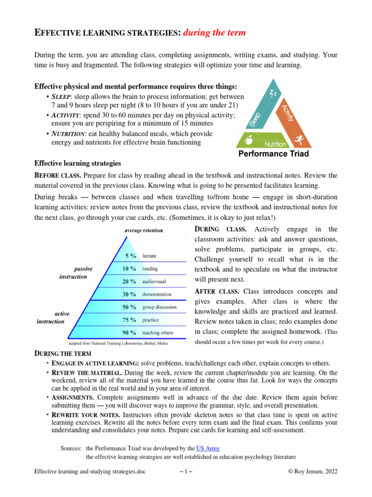 Effective Learning and Study Strategies | PDF | Learning | Information