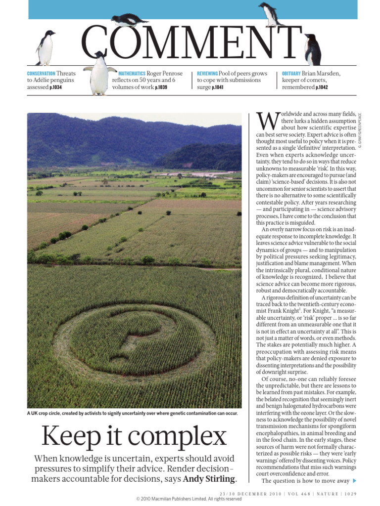 Stirling 2010 Complex | PDF | Risk | Uncertainty