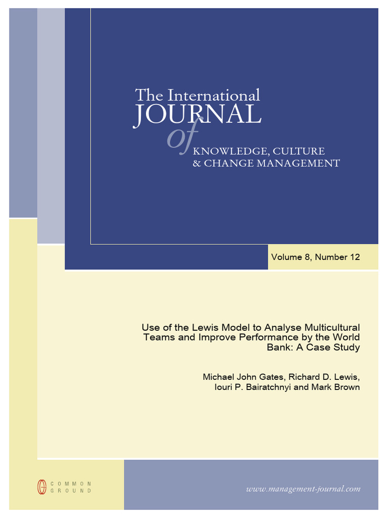 Use of The Lewis Model To Analyse Multicultural Teams and Improve ...