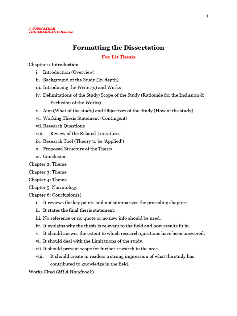 Formatting The Dissertation Pdf Statistics Epistemology Of Science