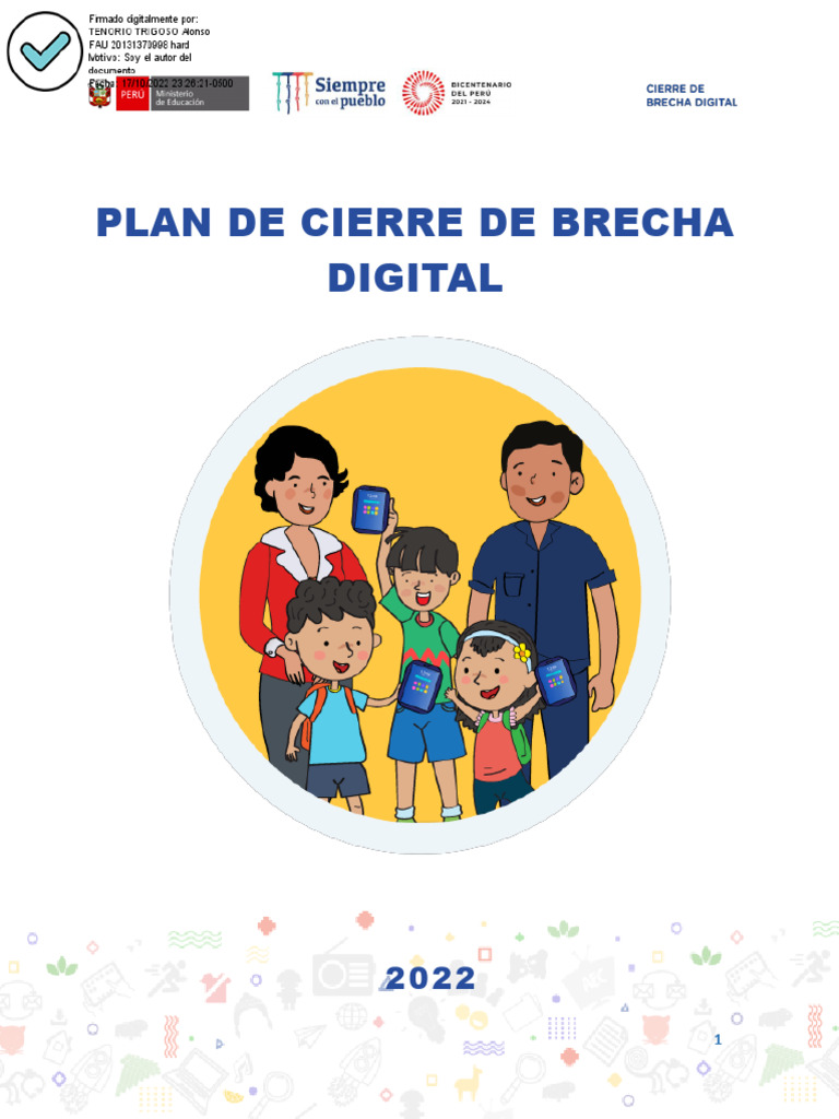 Plan de Cierre de Brecha Digital | PDF | Educación primaria | Enseñando