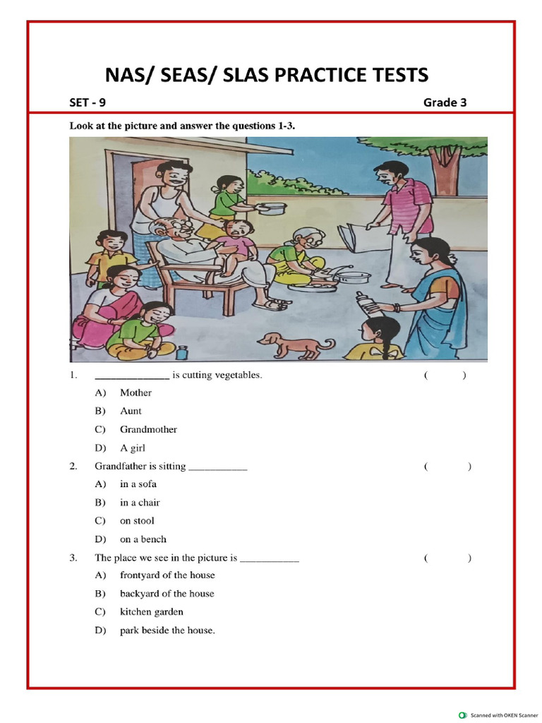 Nas - Seas - Slas Model Papers - Grade 3 (7-8-9) - 42 | PDF