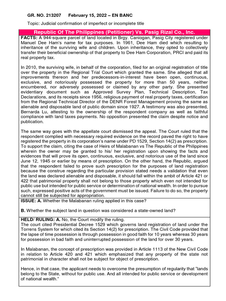 Land Reg Laws Case Digests | PDF | Property | Ownership