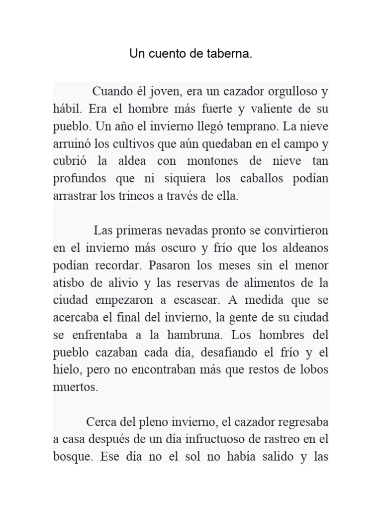 Un Cuento de Taberna | PDF | Nieve