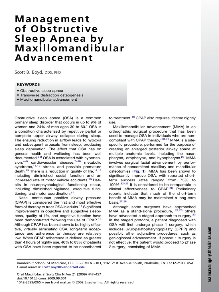 MMA in OSA2 | Download Free PDF | Sleep Apnea | Surgery