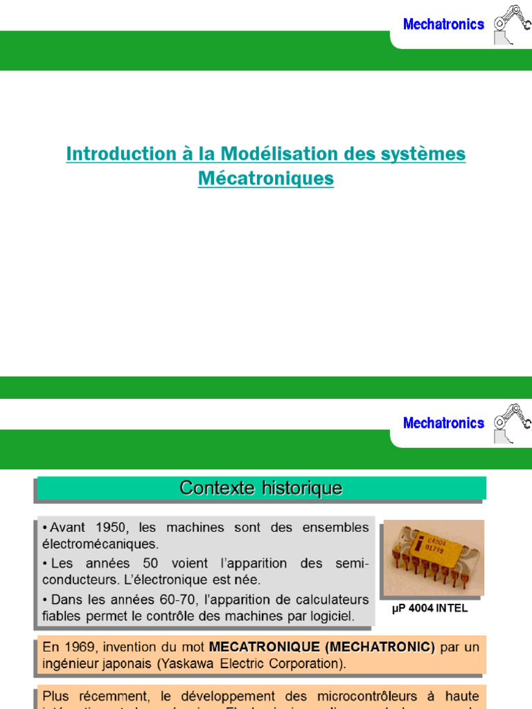 Introduction À La Modélisation Des Systèmes Mécatroniques | PDF | Mécatronique