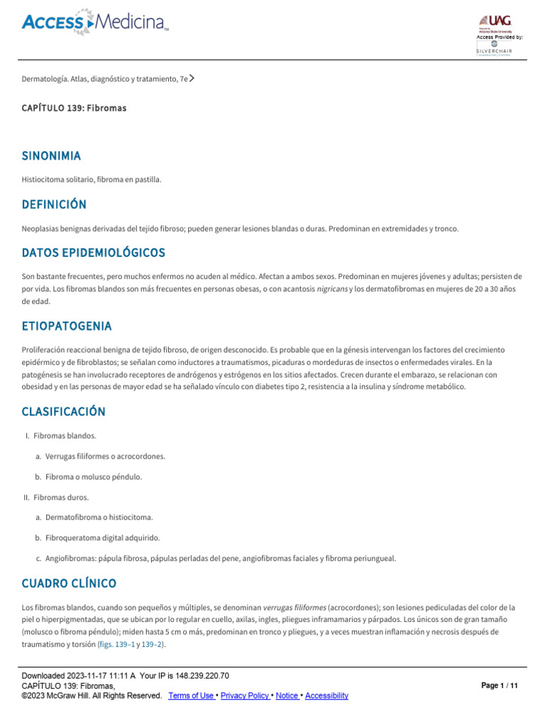 CAPÍTULO 139 - Fibromas | PDF | Medicina CLINICA | Especialidades Medicas