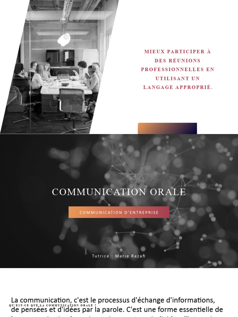 Communication Orale | PDF | la communication | Communication non verbale