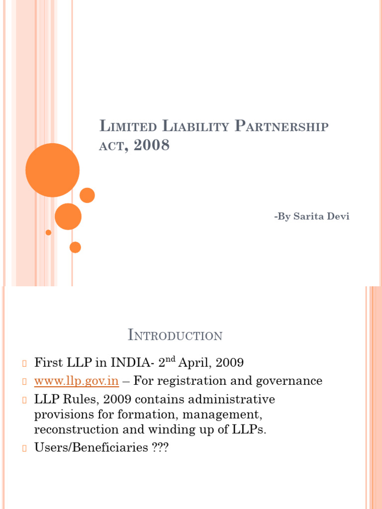 Mba Unit-2 LLP | Download Free PDF | Liquidation | Limited Liability Partnership