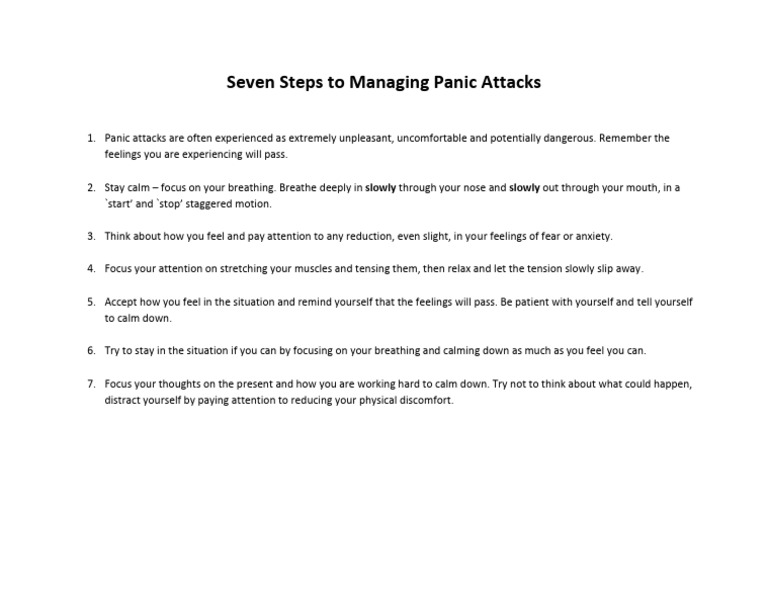 Seven Steps To Managing Panic Attacks | PDF Seven Steps To Managing Panic Attacks | PDF
