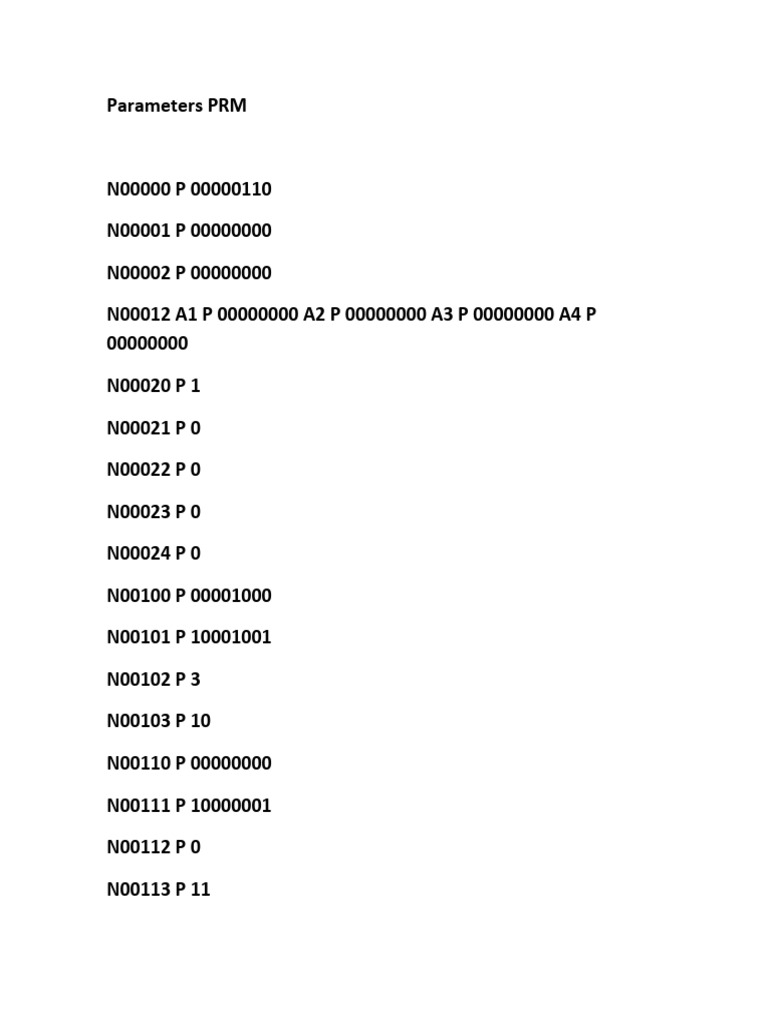 Parameters PRM | PDF