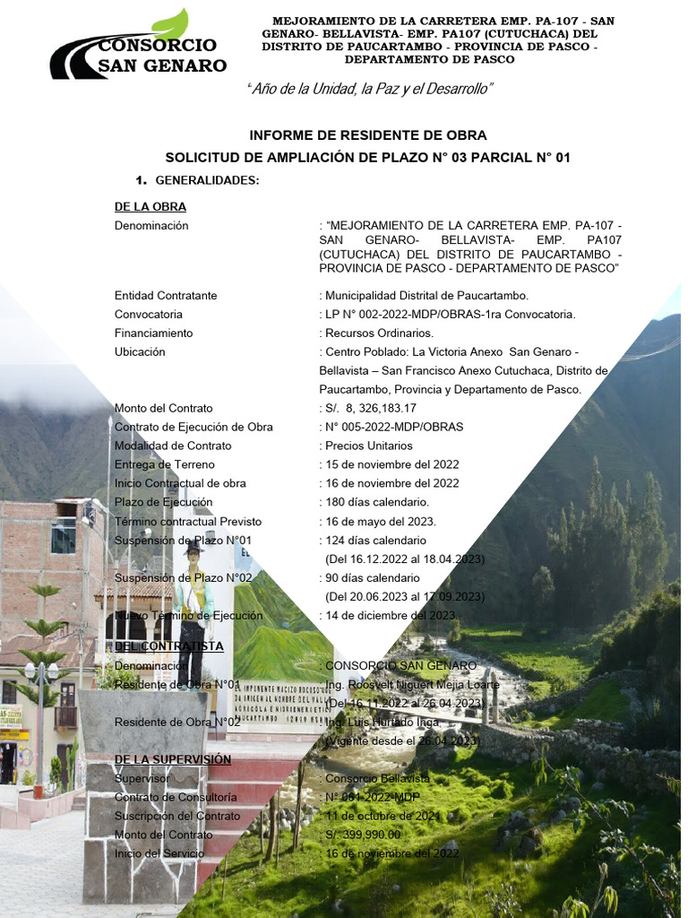 Informe de Ampliación de Plazo N ° 03 Parcial #02 | PDF | Ley de obligaciones | Jurisprudencia