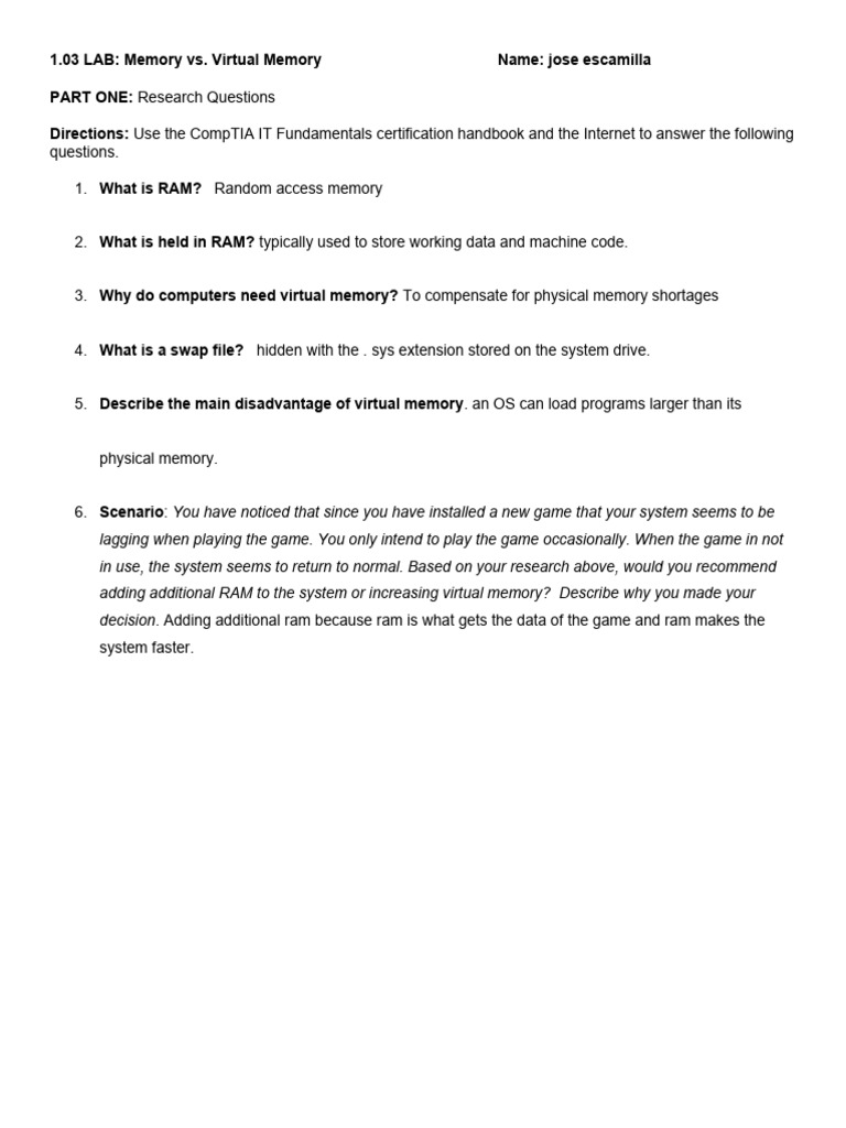 1.03c Memory-Virtual MemoryLAB | PDF | Computer Data Storage | Random Access Memory
