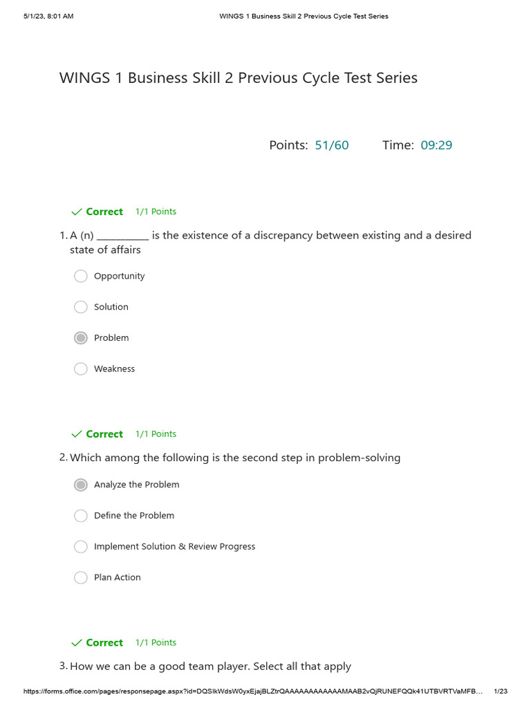 WINGS 1 Business Skills Track 2 Assessment | PDF | Scrum (Software ...