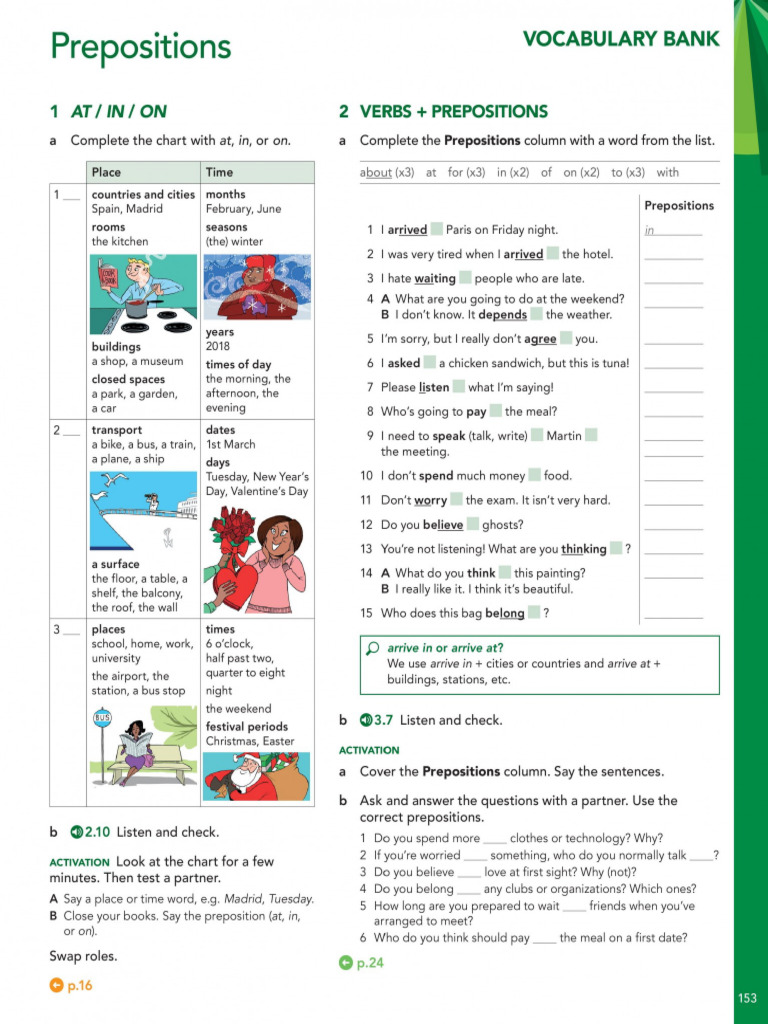 A2.B1 Verbs + Prep | PDF