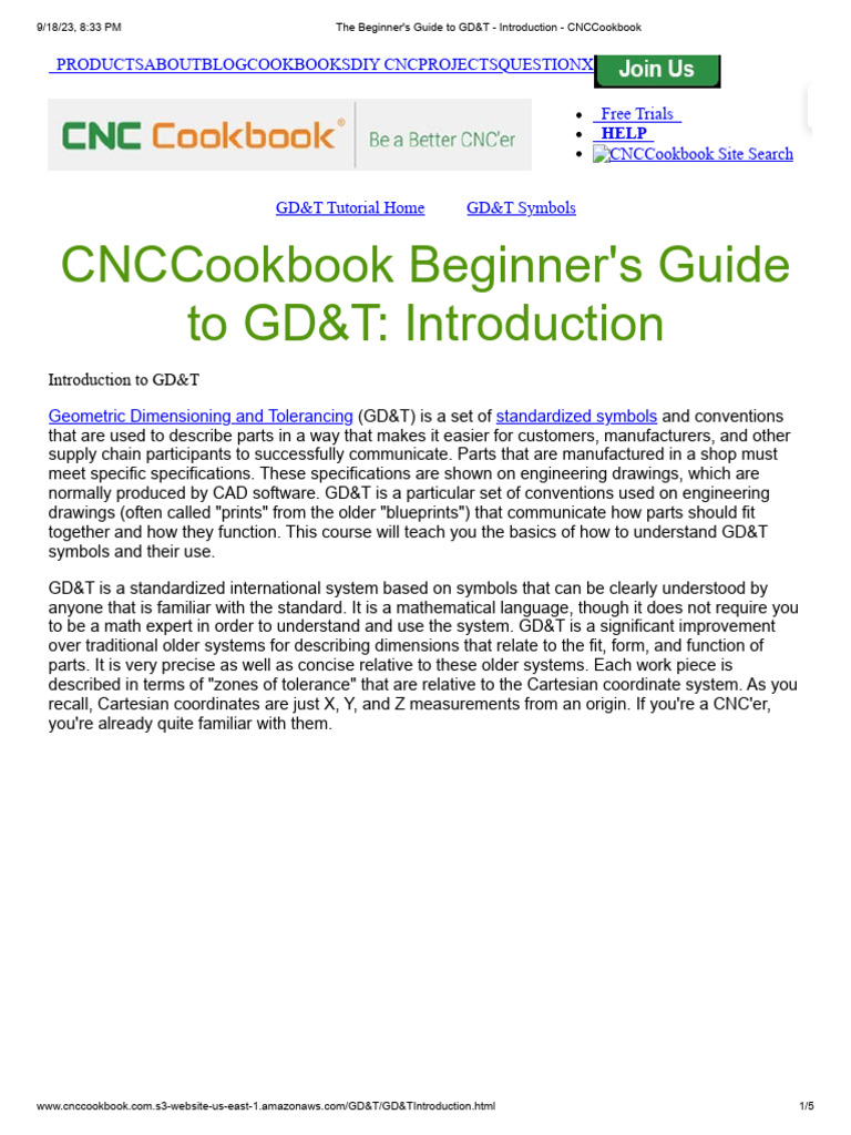 001-The Beginner's Guide To GD&T - Introduction - CNCCookbook | PDF ...