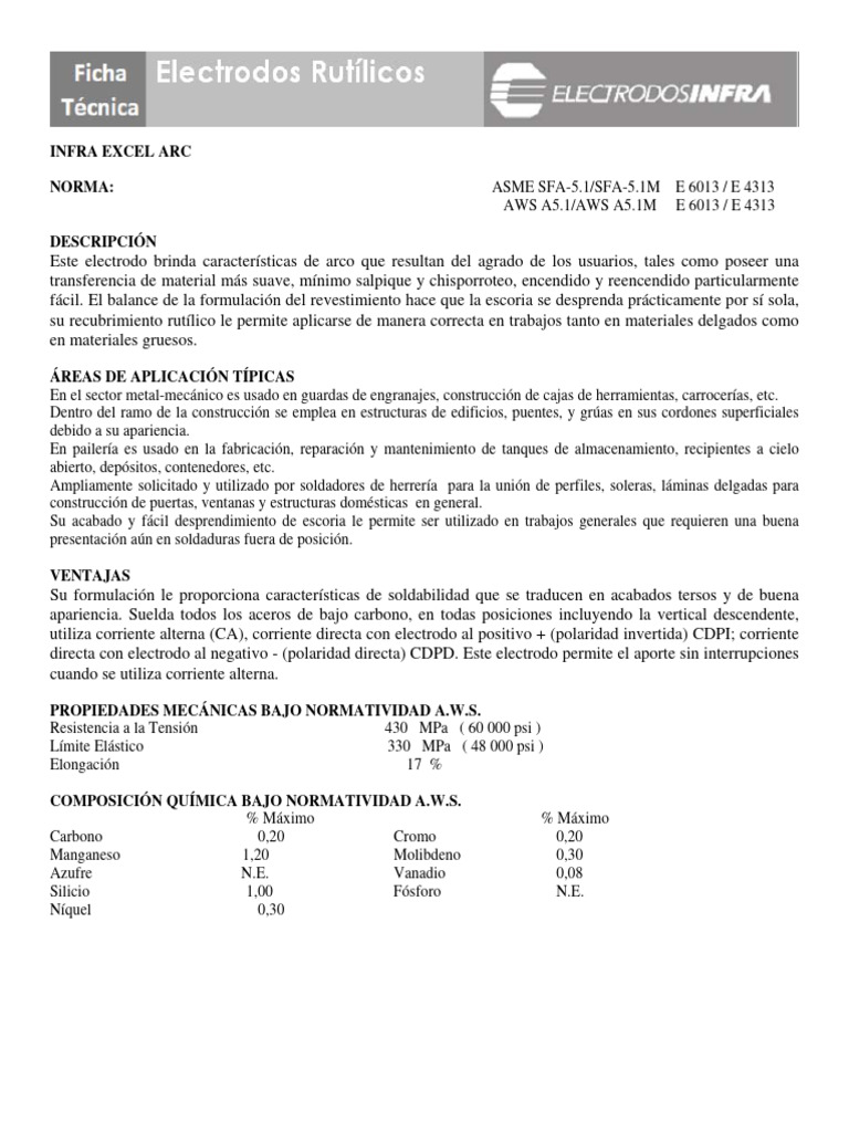 FT Infra Excel Arc | PDF | Soldadura | Construcción FT Infra Excel Arc | PDF | Soldadura | Construcción