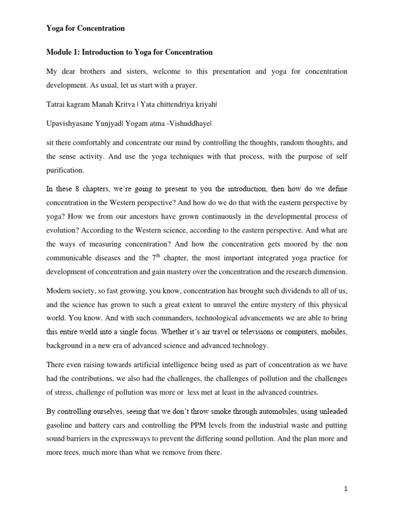 YFC Module 1 Transcript | Download Free PDF | Attention | Neurotransmitter