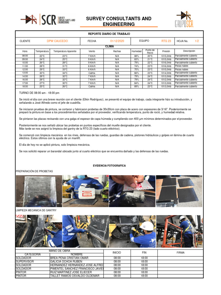 Reporte Diario 01-12-2020 RTG 23 | PDF