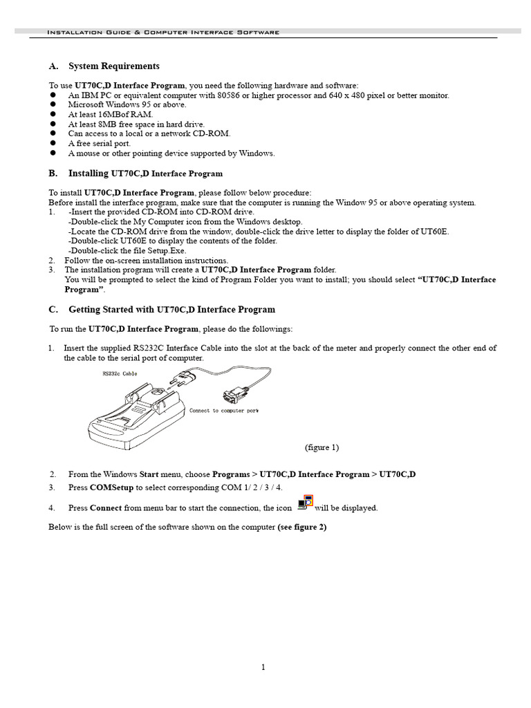UT70C,D Software Setup Guide | PDF | Icon (Computing) | Graphical User Interfaces