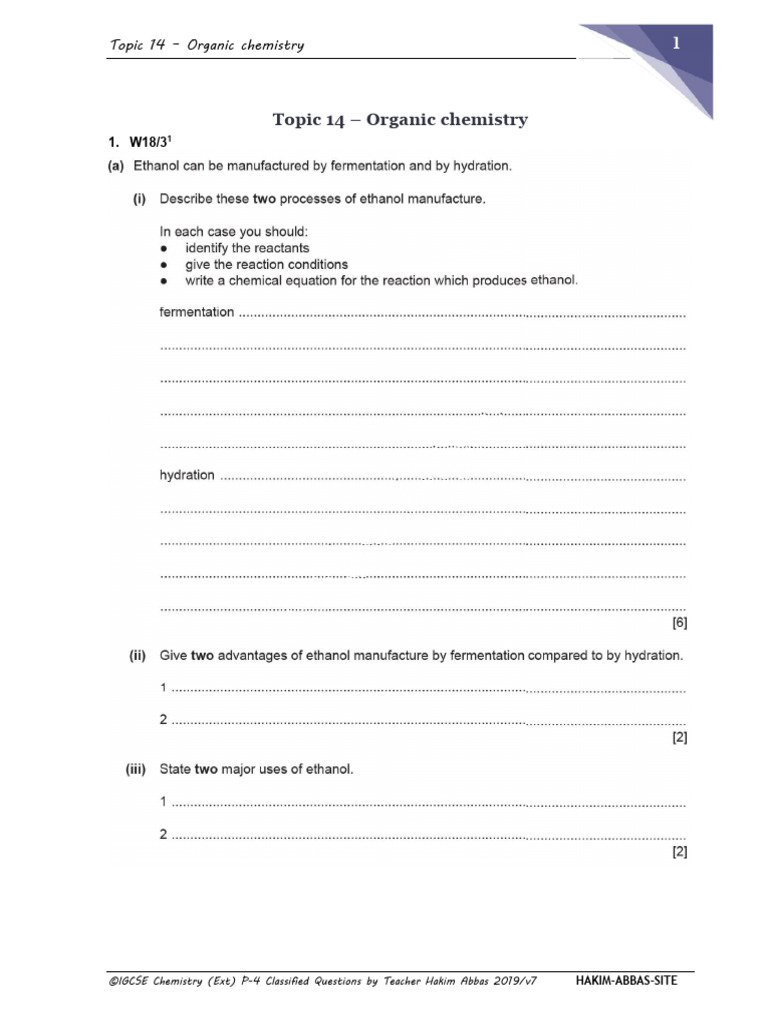 Anic Chemistry QP | PDF | Chemistry | Physical Sciences