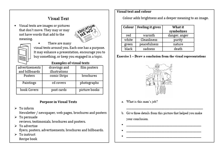Visual and Inference Worksheet | PDF