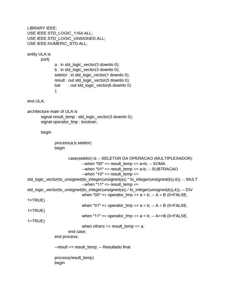 ULA VHDL | PDF | Vhdl | Electronic Design Automation ULA VHDL | PDF | Vhdl | Electronic Design Automation