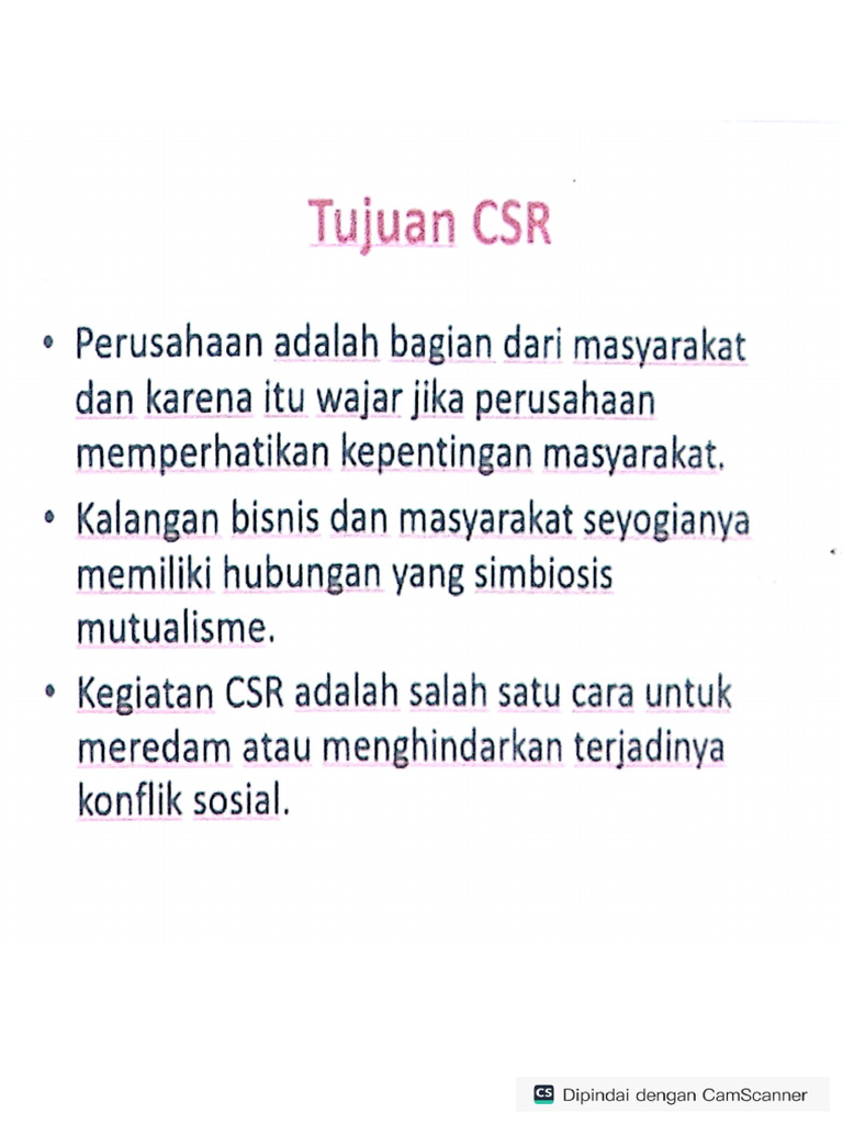 Tujuan Dan Pilar CSR | PDF