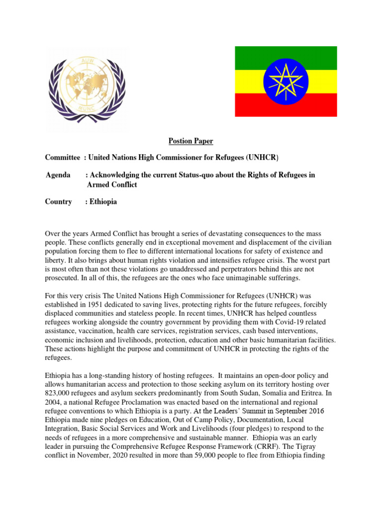 UNHCR Position on Ethiopia's Refugee Crisis | PDF | Refugee | United ...