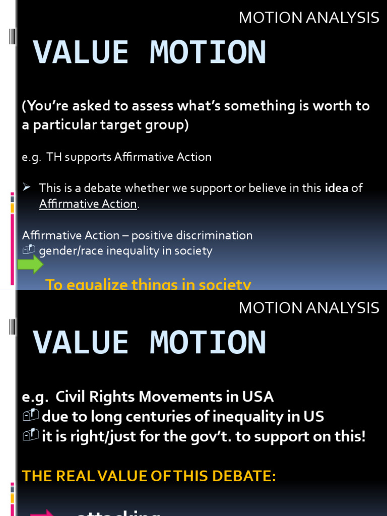 Motion Analysis Value Motion | PDF | Affirmative Action | Discrimination