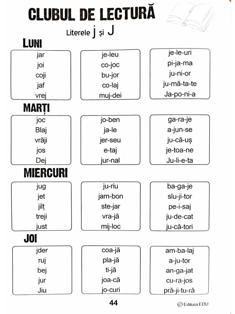 Sunetul Lși Litera J | PDF