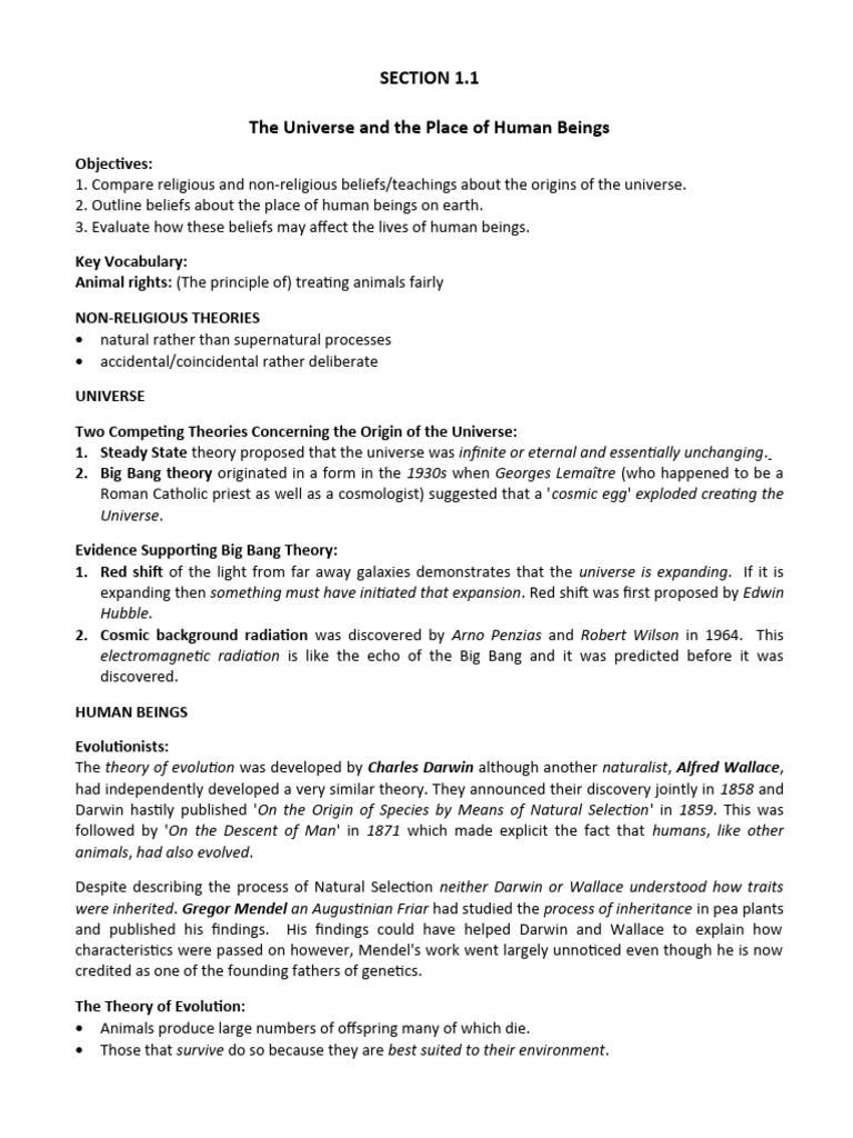 Human Existence in the Universe's Origin | PDF | Genesis Creation ...