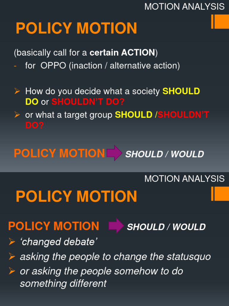 MOTION ANALYSIS Policy Motion | PDF | Career & Growth