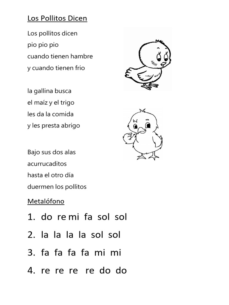 1º Los Pollitos Dicen | PDF