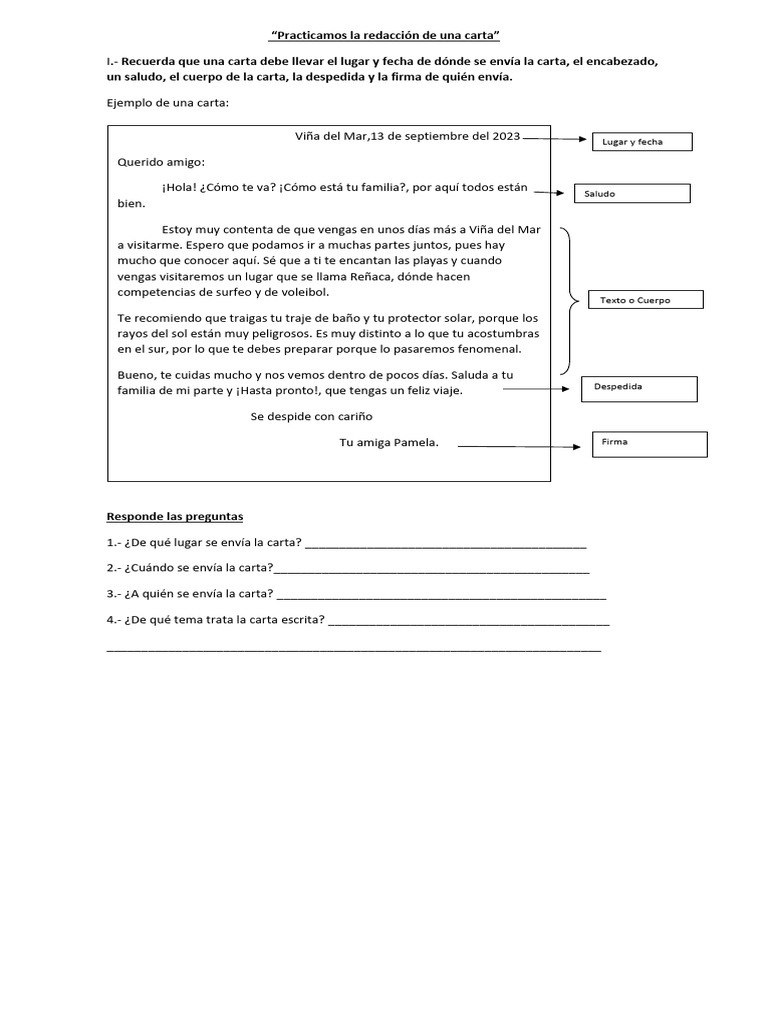 17 11 23 Lenguaje La Carta Ejercicio | PDF