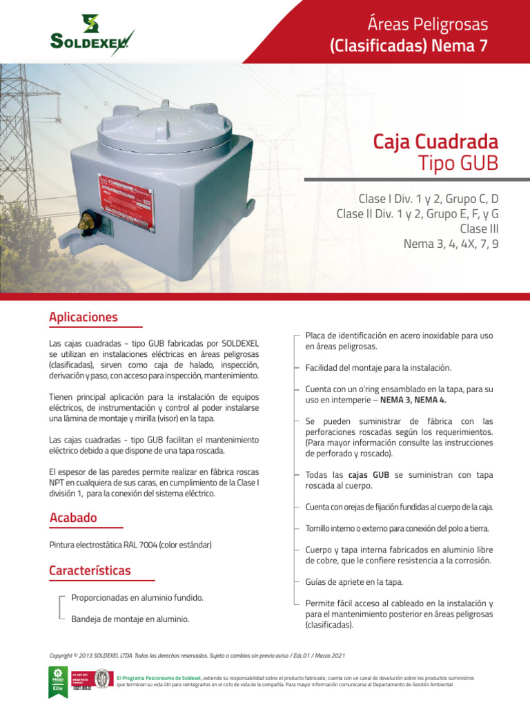 Caja GUB Nema 7 A Prueba de Explosion Nema 7 Proof Explosion | PDF ...