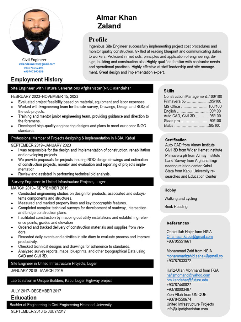Almar Khan Foreman Cv | PDF | Business | Engineering Almar Khan Foreman Cv | PDF | Business | Engineering