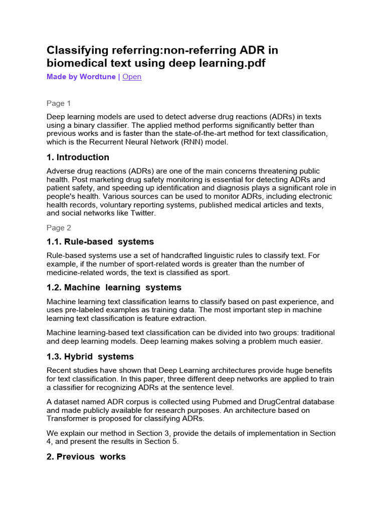 Classifying Referring - Non-Referring ADR in biomedi-WT - Summaries ... Classifying Referring - Non-Referring ADR in biomedi-WT - Summaries ...