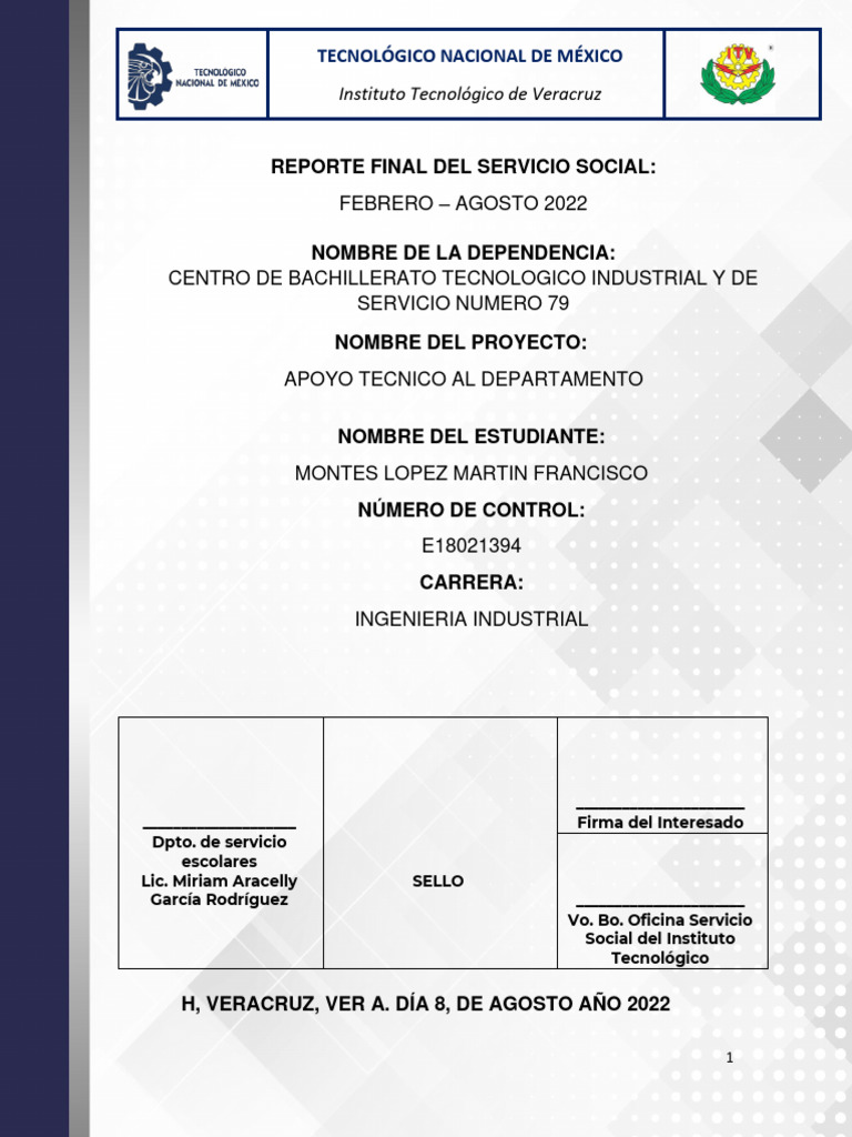 Portada Servicio Social Final | PDF | Trabajo Social | México
