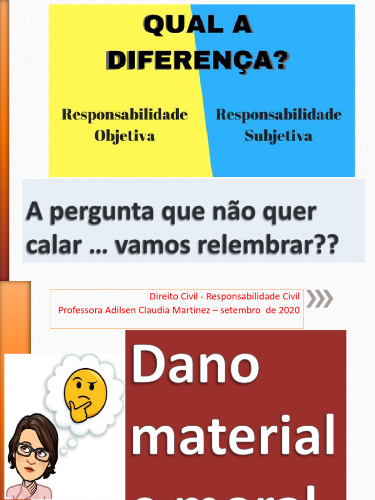 Dano Material e Moral Aula de Responsabilidade Civil | PDF