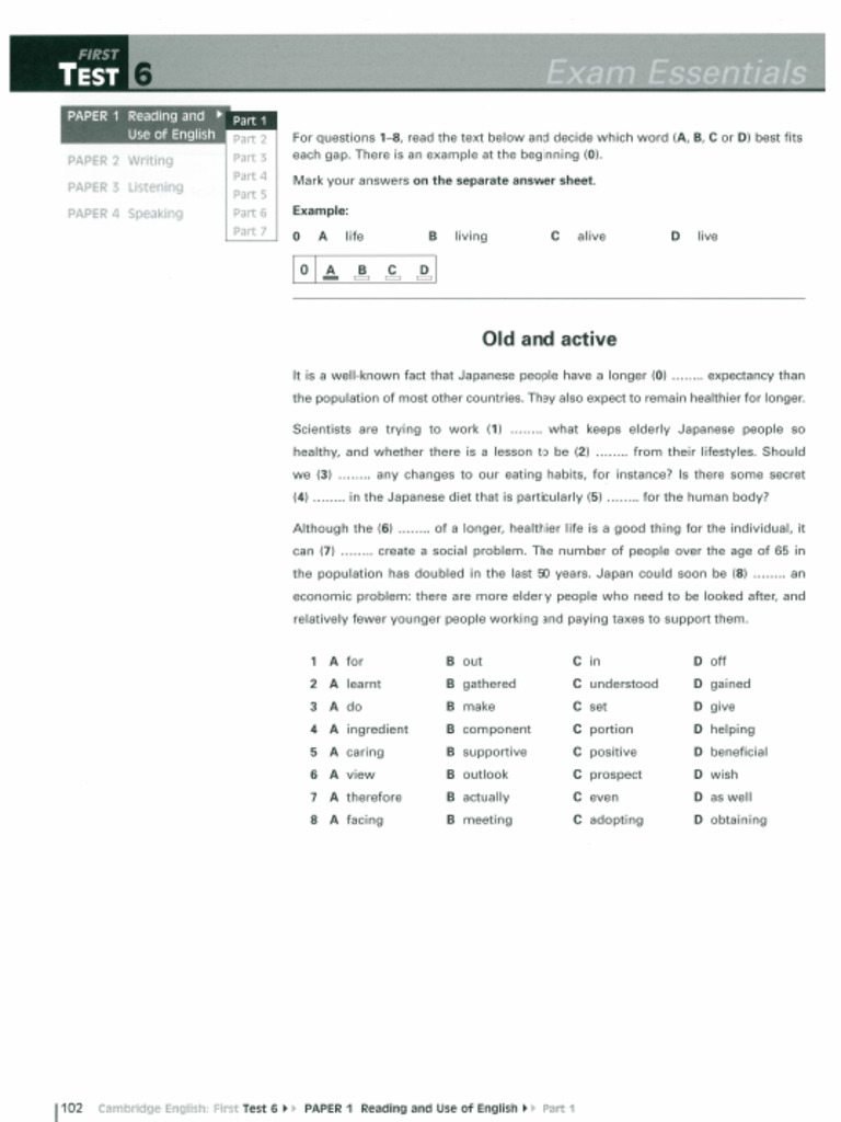 Test 6 - Essentials FCE | PDF