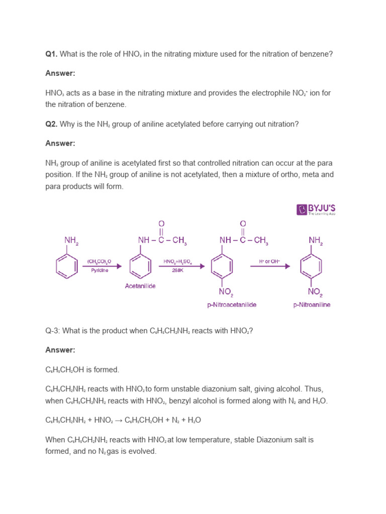 Amines Test Paper Answer | PDF | Amine | Chemical Reactions