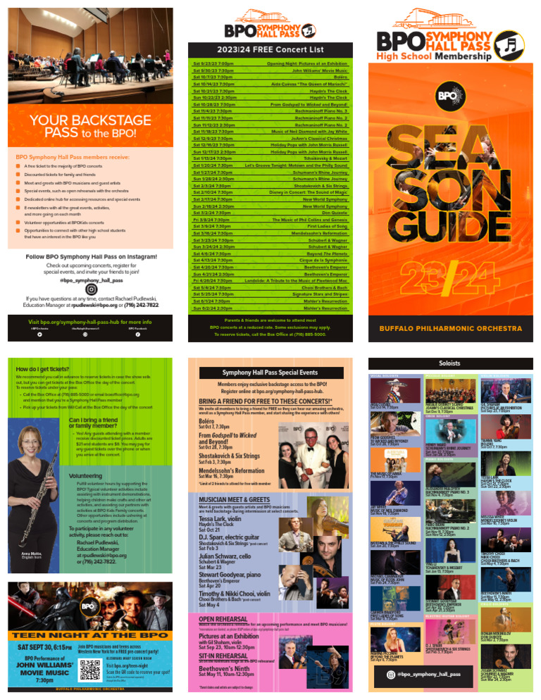 23-24 BPO Symphony Hall Pass Brochure 2 | PDF | Orchestras | Symphony