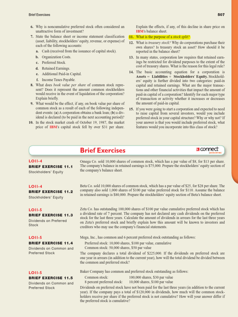 CH 11 | PDF | Preferred Stock | Stocks