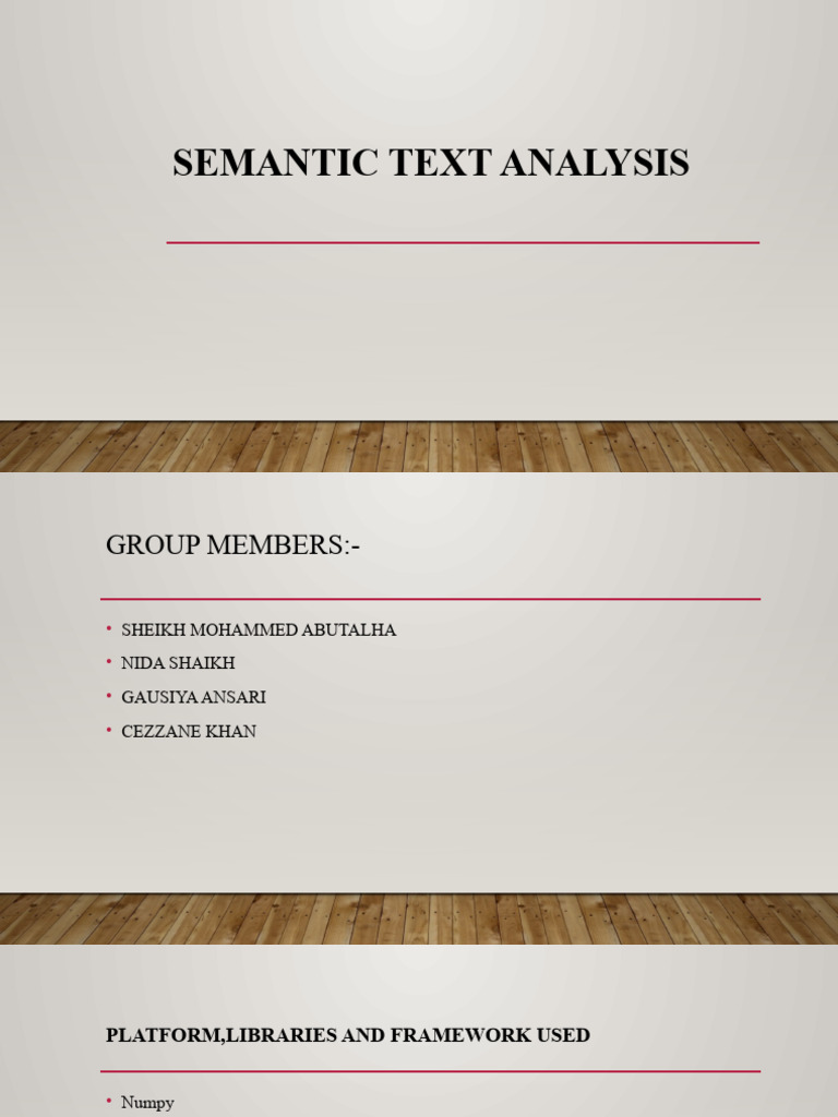 Semantic Text Analysis | PDF