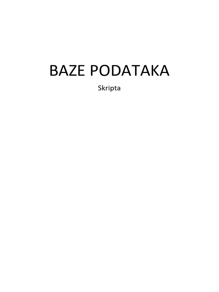 Baza Podataka Skripta | PDF