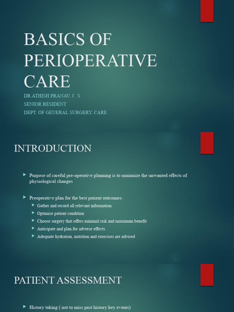 Basics of Periop Care | PDF | Surgery | Patient